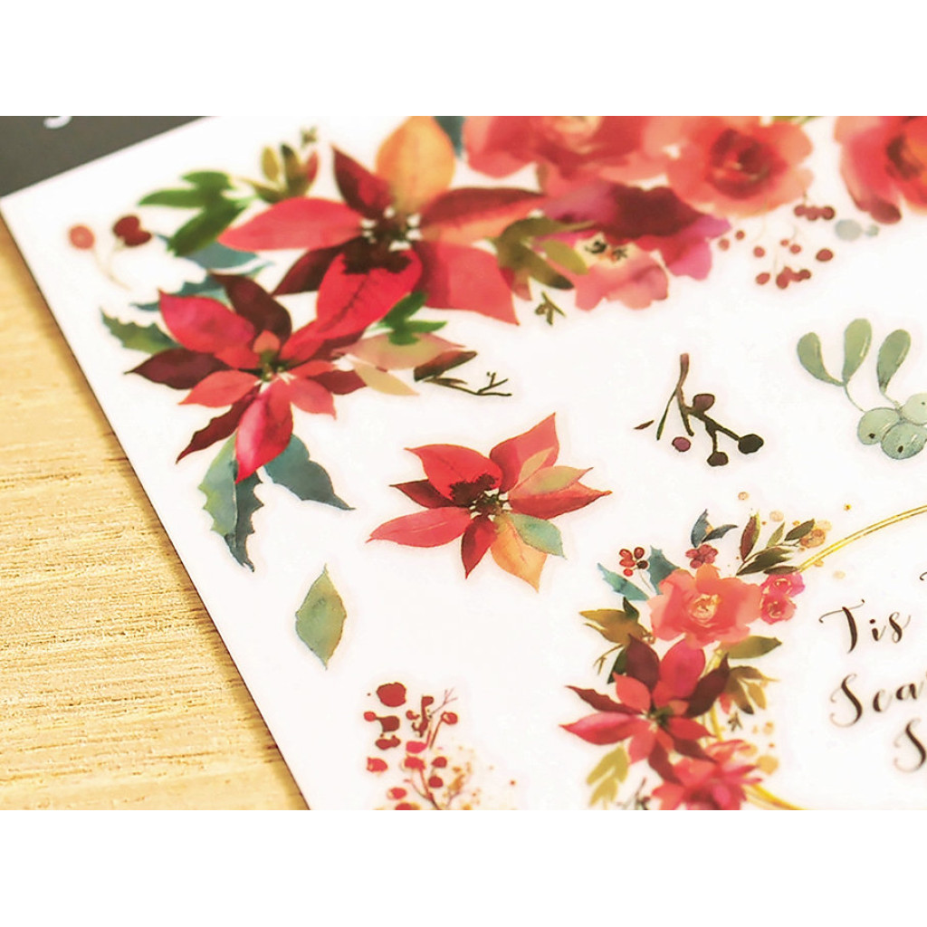 MU Print-On Transfer Stickers 152 - Red Christmas Flower - BPOP-001152 ...