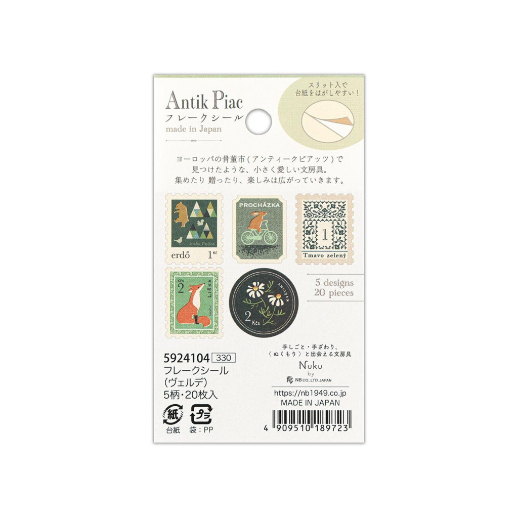 NB Co. Antik Piac Postage Style Sticker Flakes - Verde - 5924104 | Kuldlelu