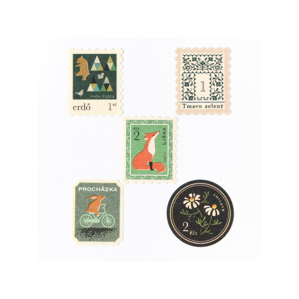 NB Co. Antik Piac Postage Style Sticker Flakes - Verde - 5924104 | Kuldlelu