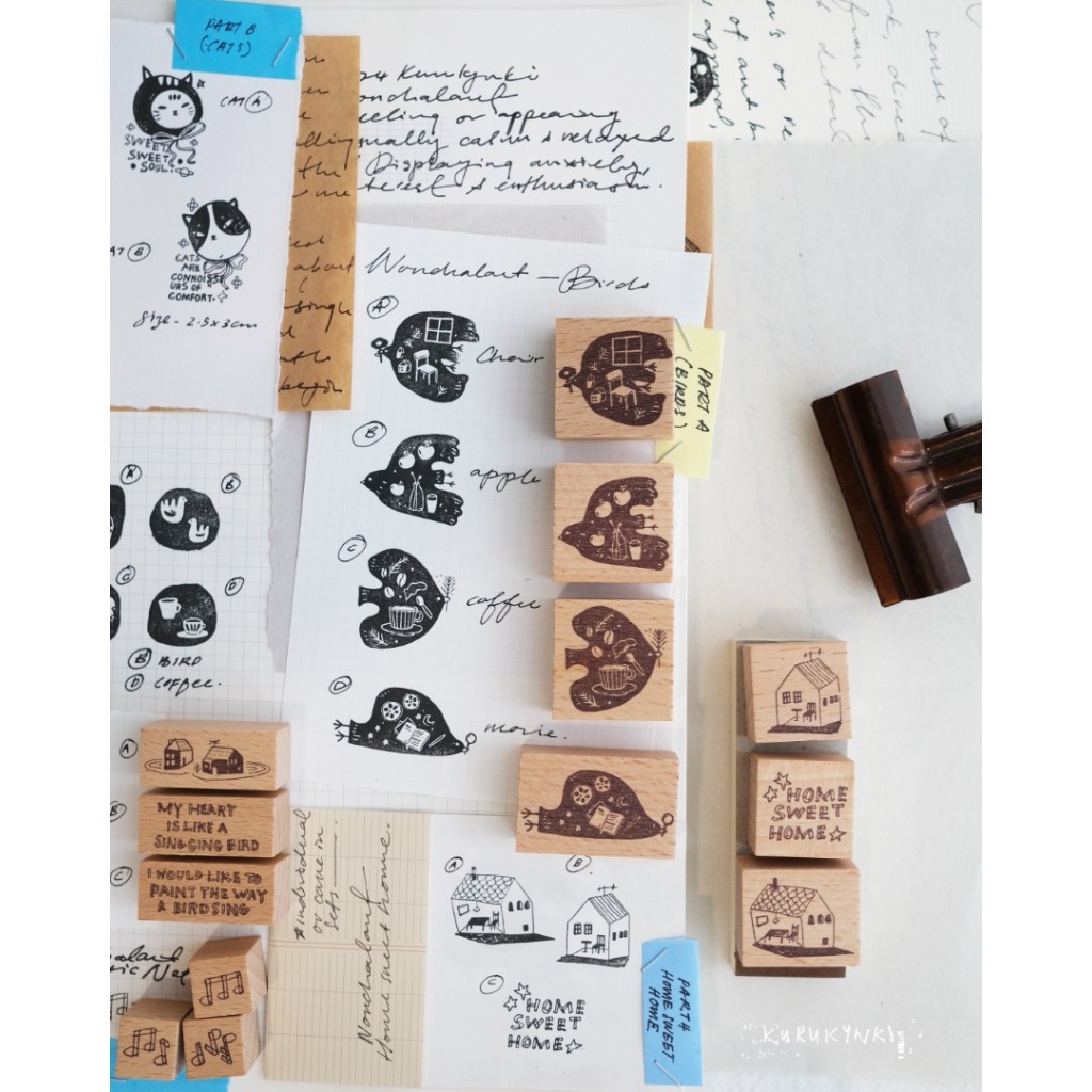 Kurukynki Stamp Nonchalant - BIRDS - NBA-B-C-D | Kuldlelu