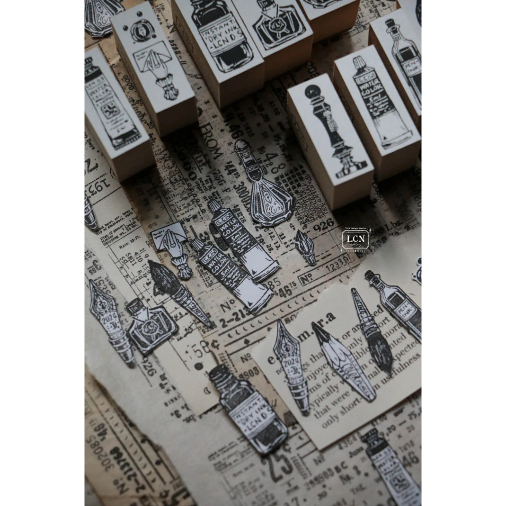 LCN Rubber Stamp Set - On The Desk - R00116 | Kuldlelu