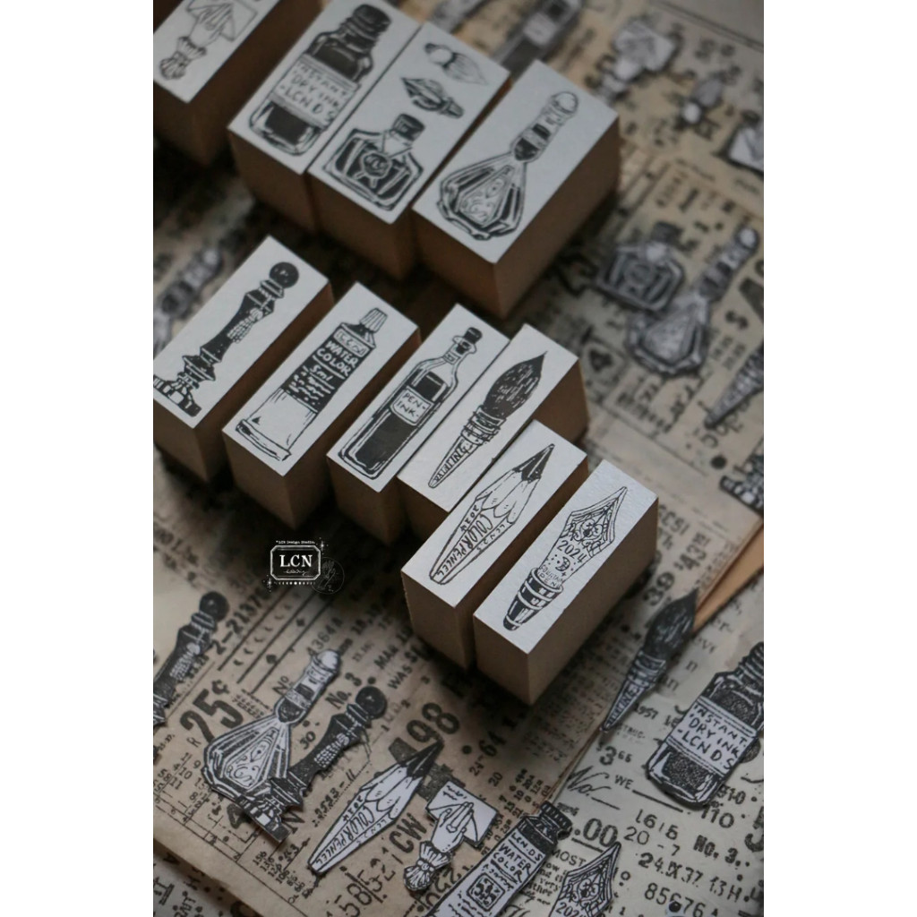 LCN Rubber Stamp Set - On The Desk - R00116 | Kuldlelu