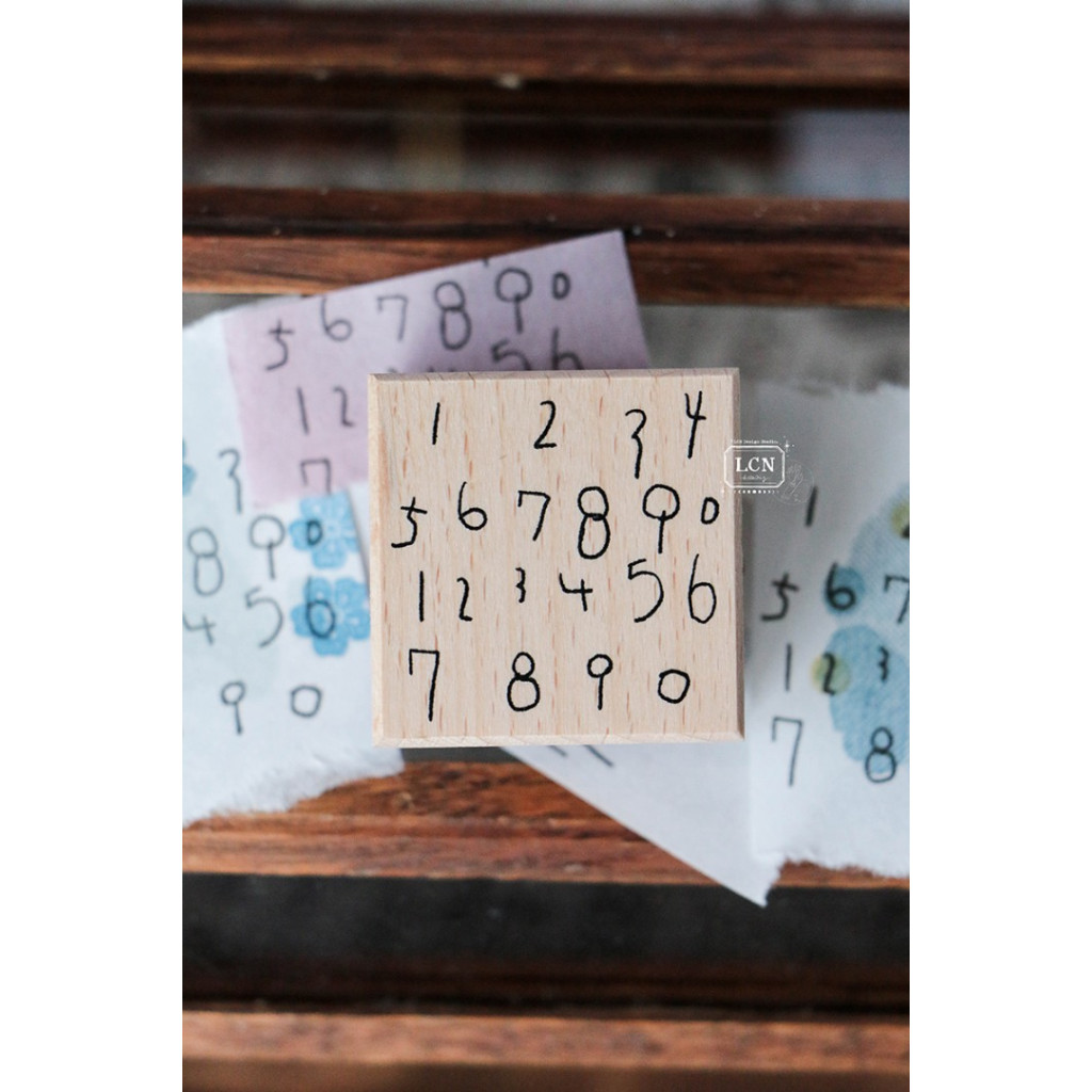 Pre-Order Lin Chia Ning Wooden Rubber Stamp - Hand Drawn Numbers ...