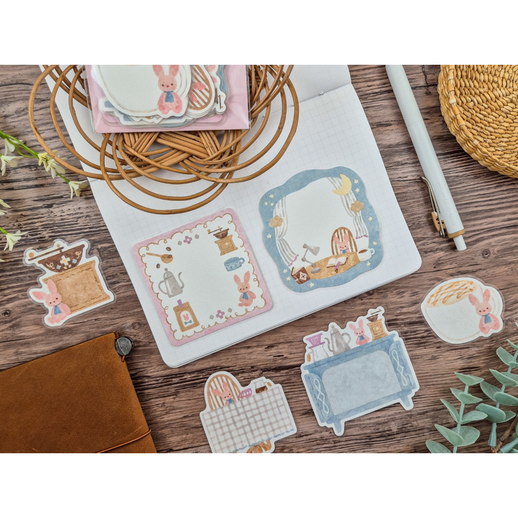 Papier Platz x Nakauchi Waka Flake Stickers - Rabbit and Coffee - 60 ...
