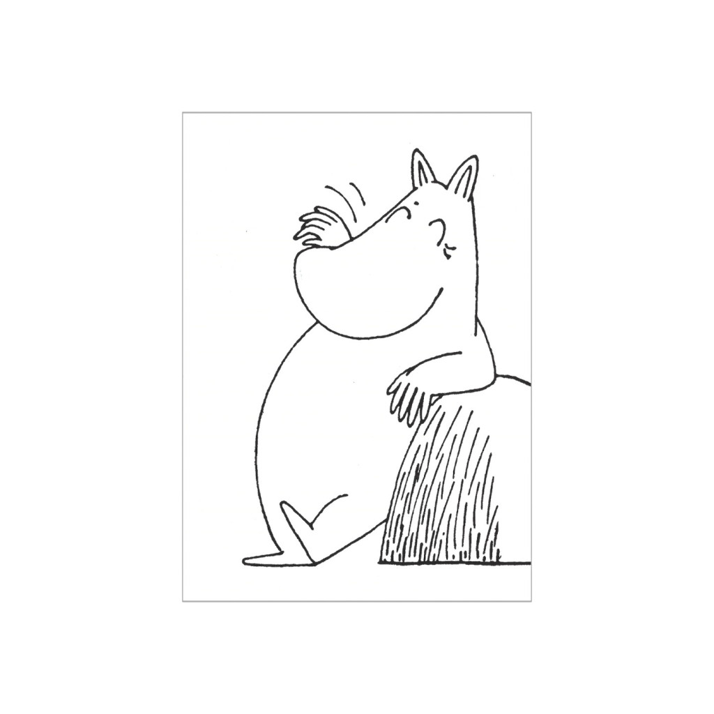 Moomin Postcard Black And White - Moomintroll 2 | Kuldlelu