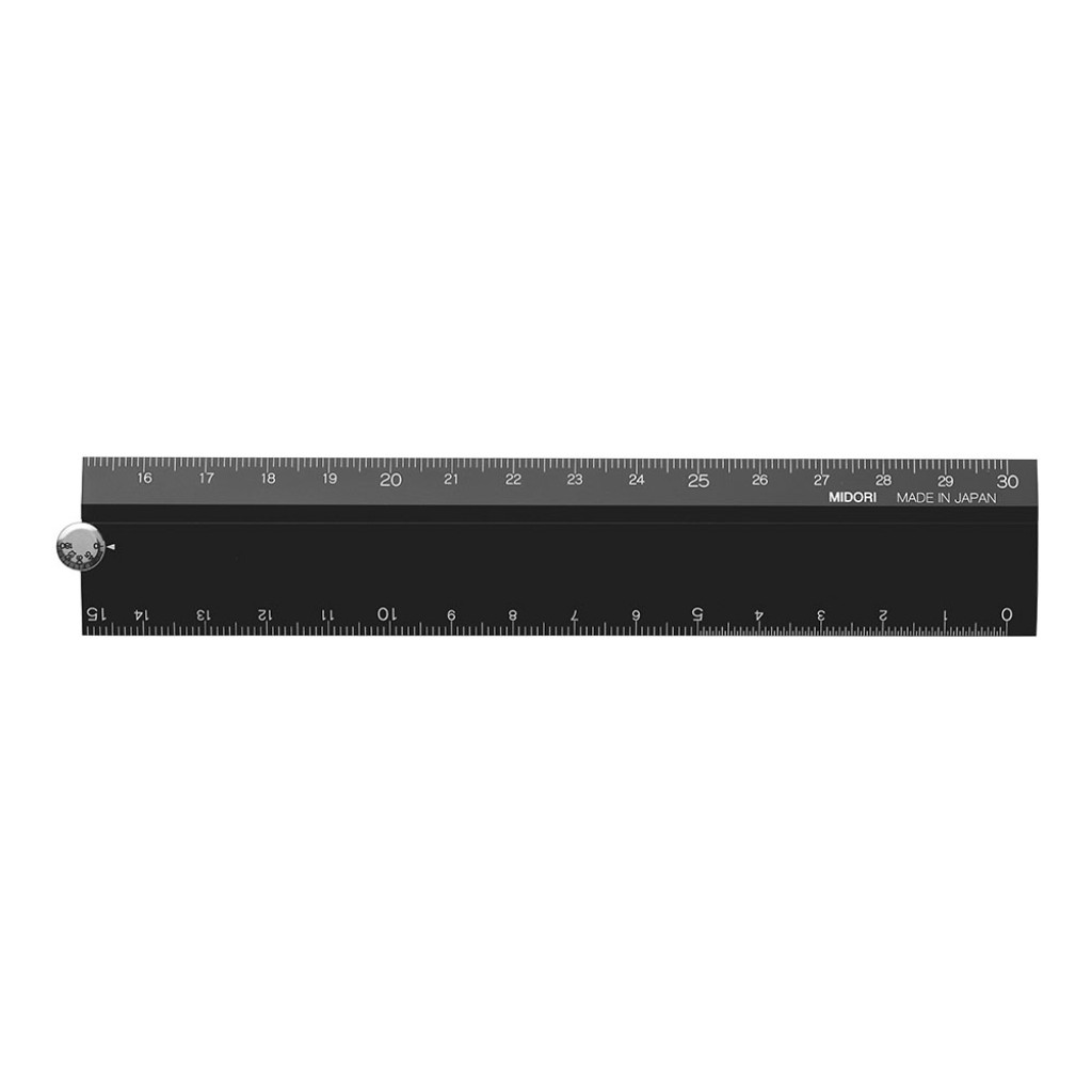 Midori Foldable Aluminum Multi Ruler 30 cm - Black - 42254-006 | Kuldlelu