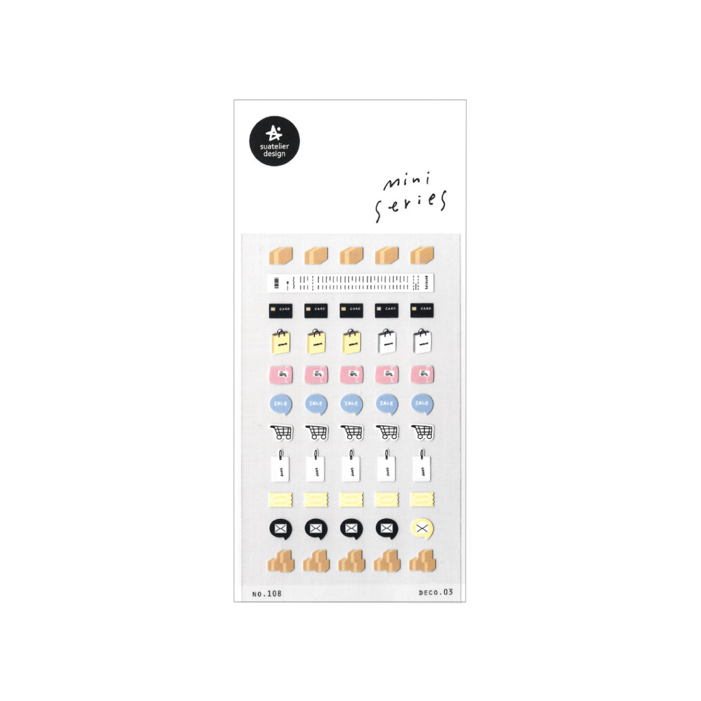 Suatelier Mini Series Planner Stickers - Deco.03 - SUA-108 | Kuldlelu