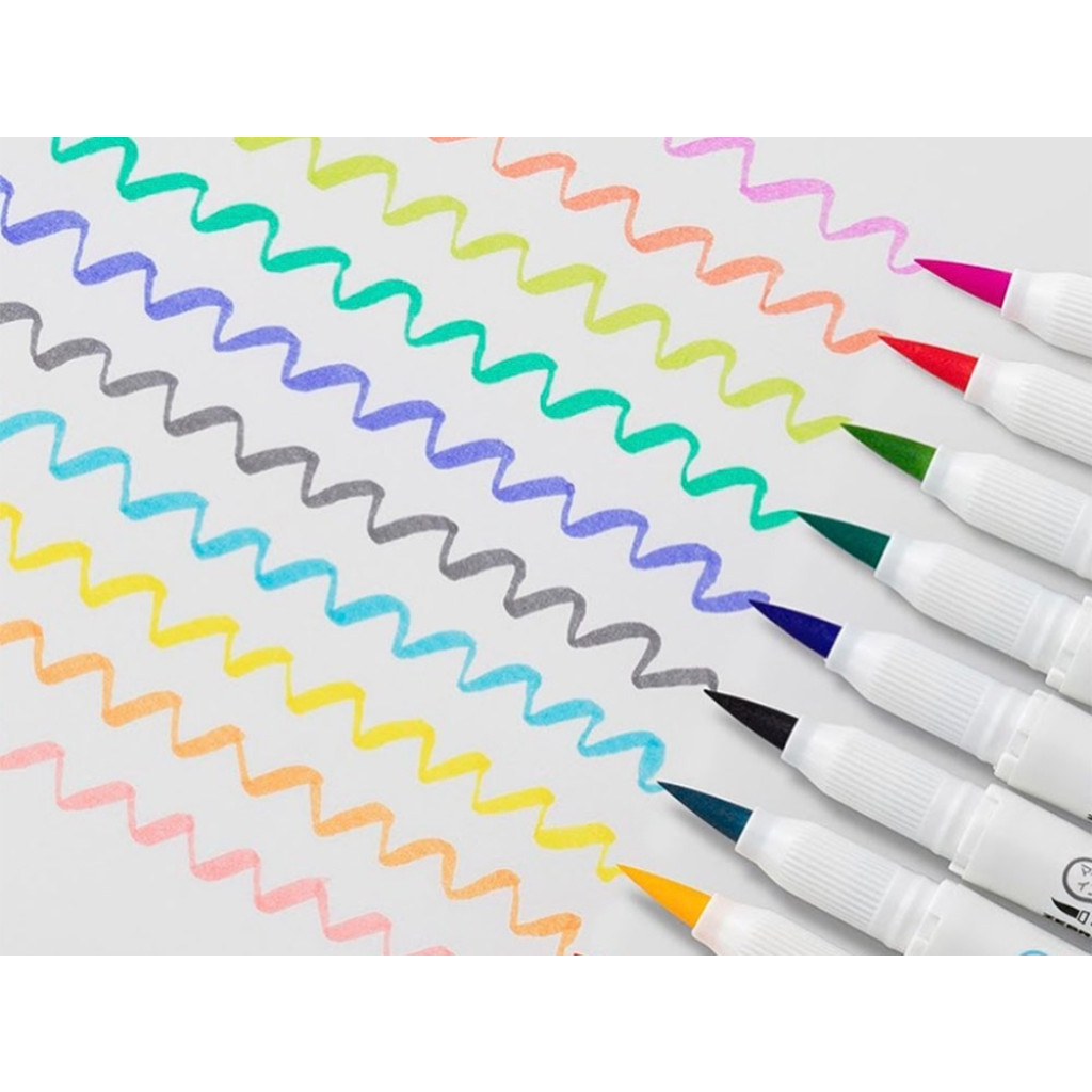Zebra Mildliner Brush Double Sided Marker Pen Set - Fluorescent Colors ...