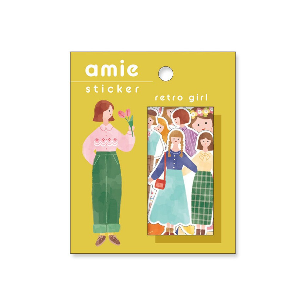 Amie Sticker Flakes - Retro Girl | Kuldlelu