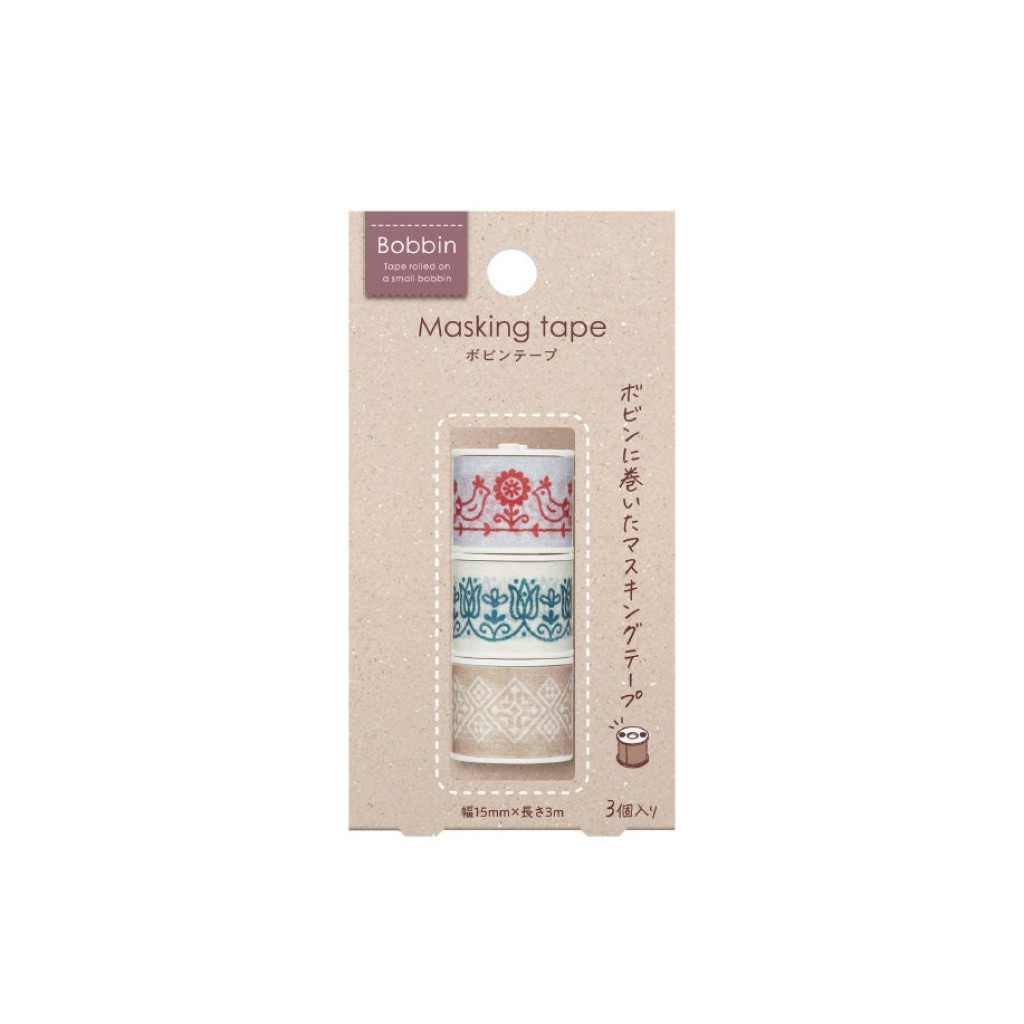 Kokuyo | Bobbin Washi Tape Set of 3 - Embroidery | Kuldlelu