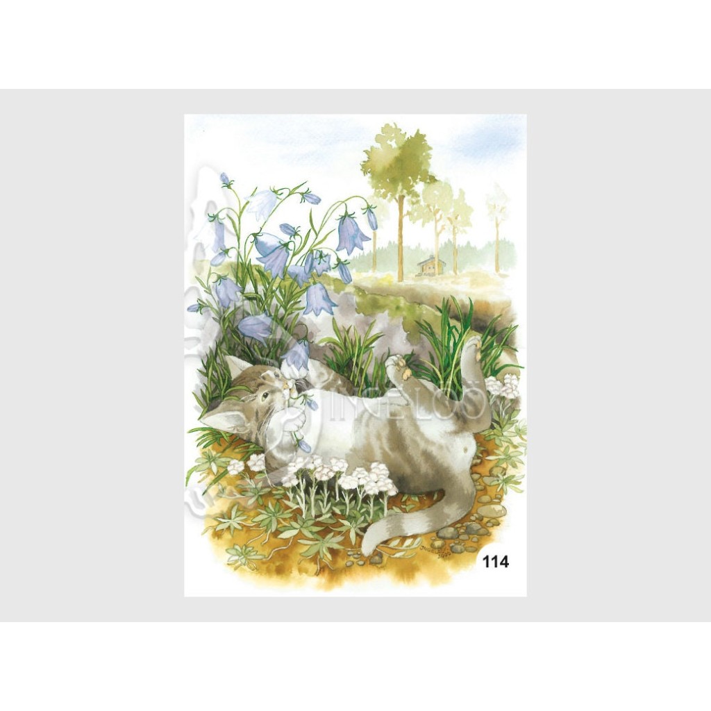 Inge Löök Postcard Cat - 114 | Kuldlelu
