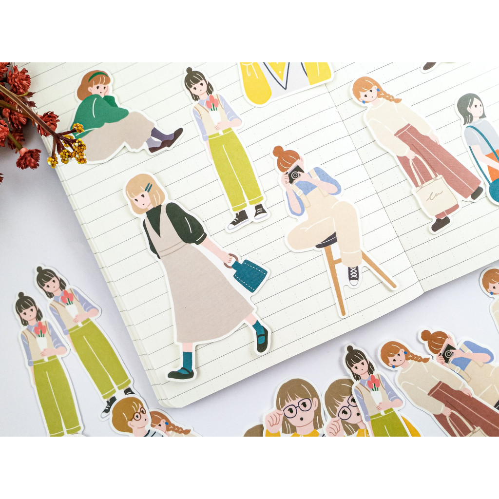 Amie Sticker Flakes - Casual Girl | Kuldlelu