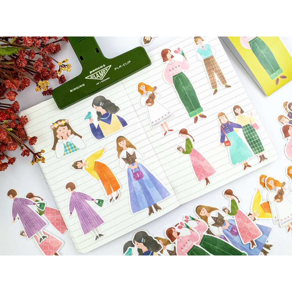 Amie Sticker Flakes - Retro Girl | Kuldlelu