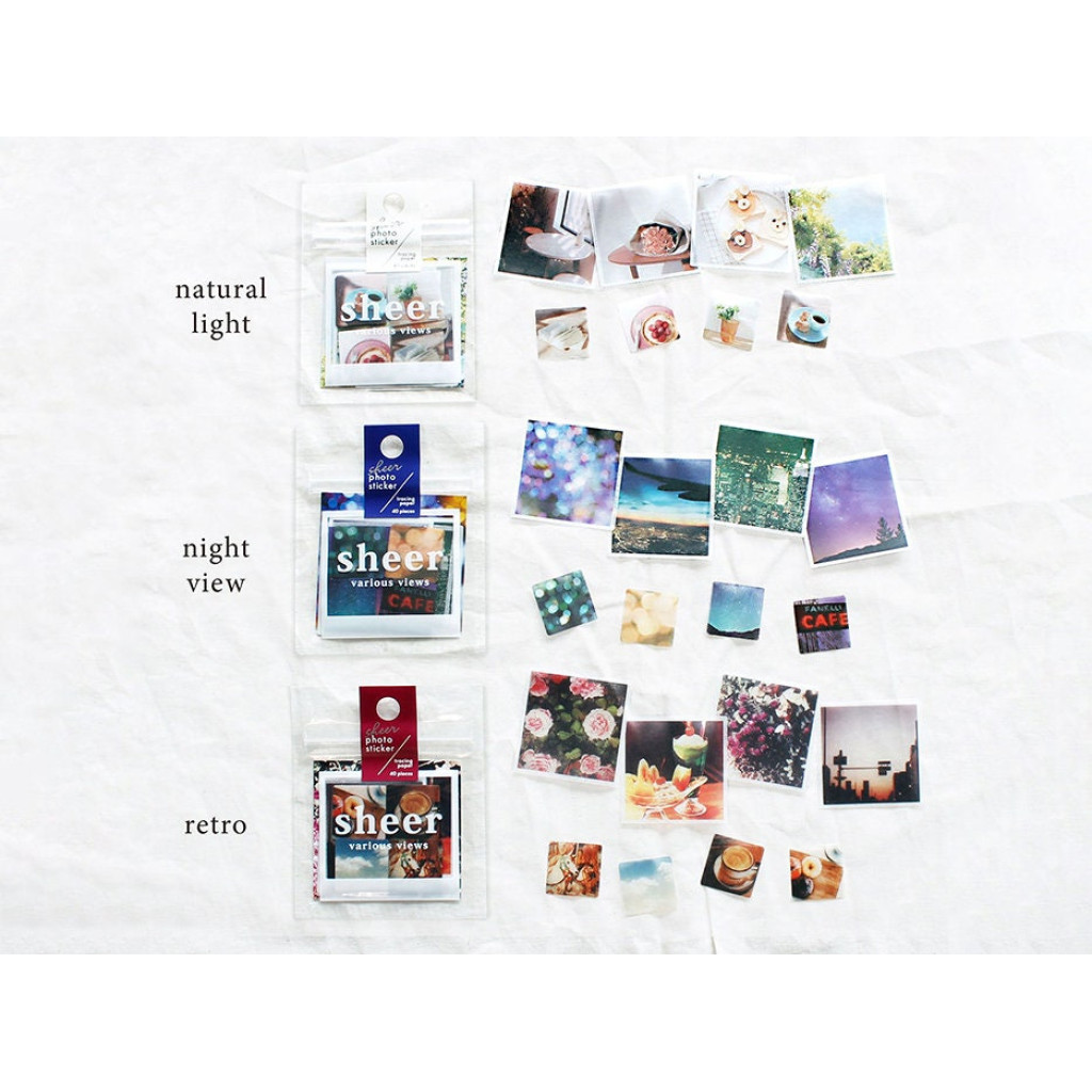 Sheer Photo Sticker Set - Night View | Kuldlelu