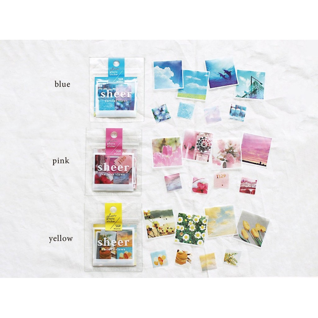 Sheer Photo Sticker Set - Yellow - 80579 | Kuldlelu