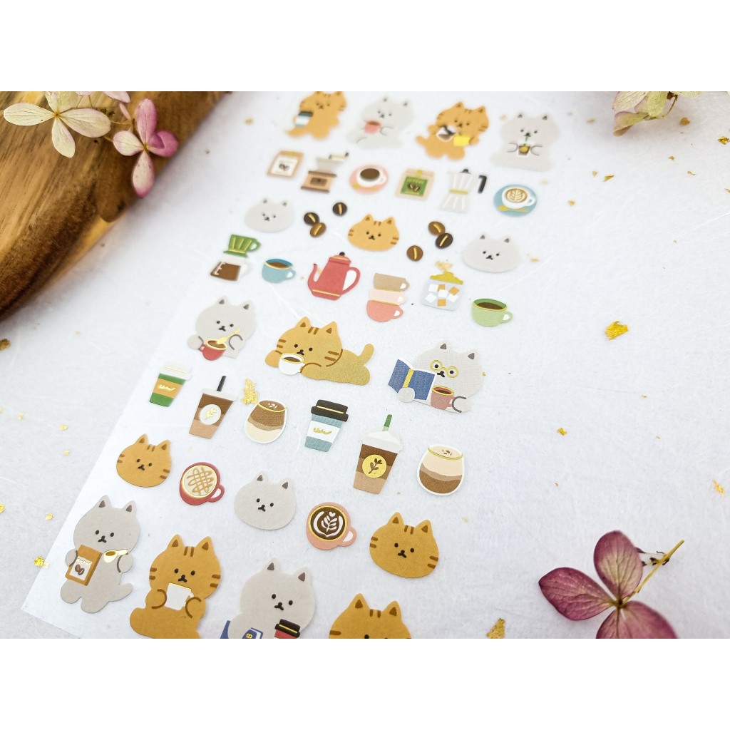 Japanese Stickers - Daily Cat Cafe | Kuldlelu