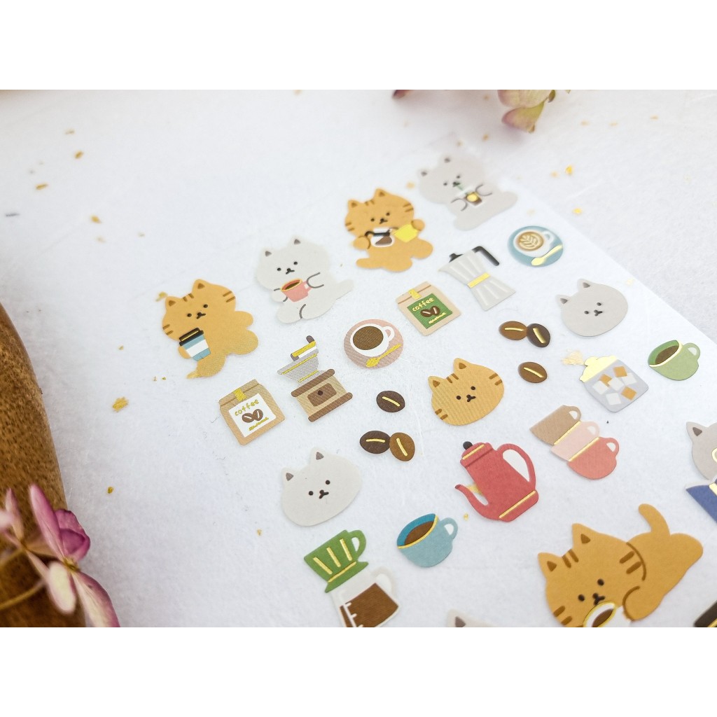 Japanese Stickers - Daily Cat Cafe | Kuldlelu