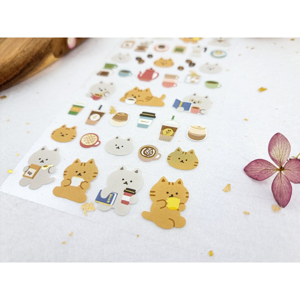 Japanese Stickers - Daily Cat Cafe | Kuldlelu