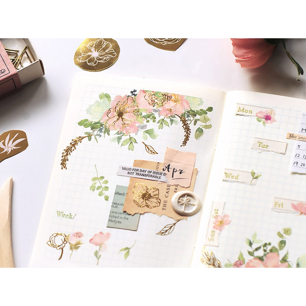 MU | Gold Foil Rub-On Transfer Stickers - 03 | Kuldlelu