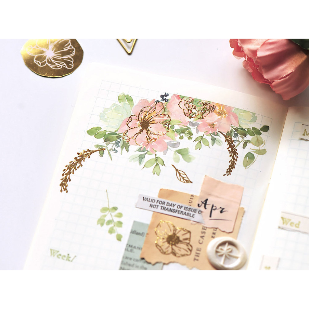 MU | Gold Foil Rub-On Transfer Stickers - 03 | Kuldlelu