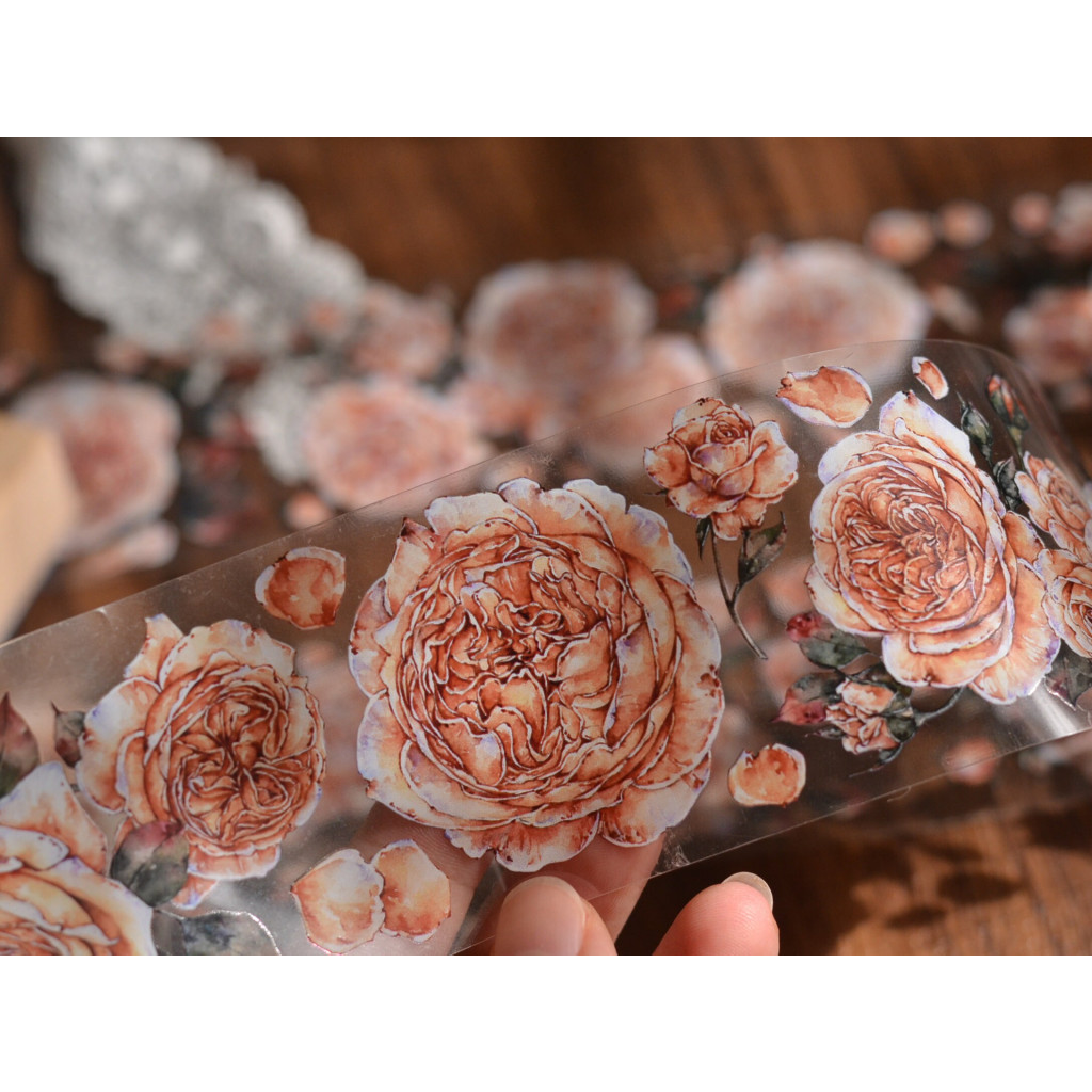 Xiaobaijia Clear PET Tape - Austin Roses - Roses | Kuldlelu