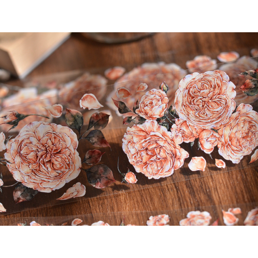Xiaobaijia Clear PET Tape - Austin Roses - Roses | Kuldlelu